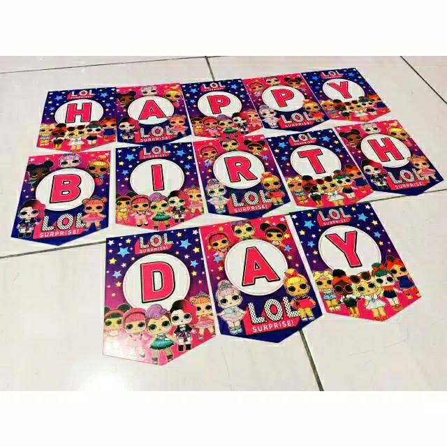 Jual BANNER FLAG HAPPY BIRTHDAY LOL / BENDERA ULANG TAHUN LOL / BANNER ...