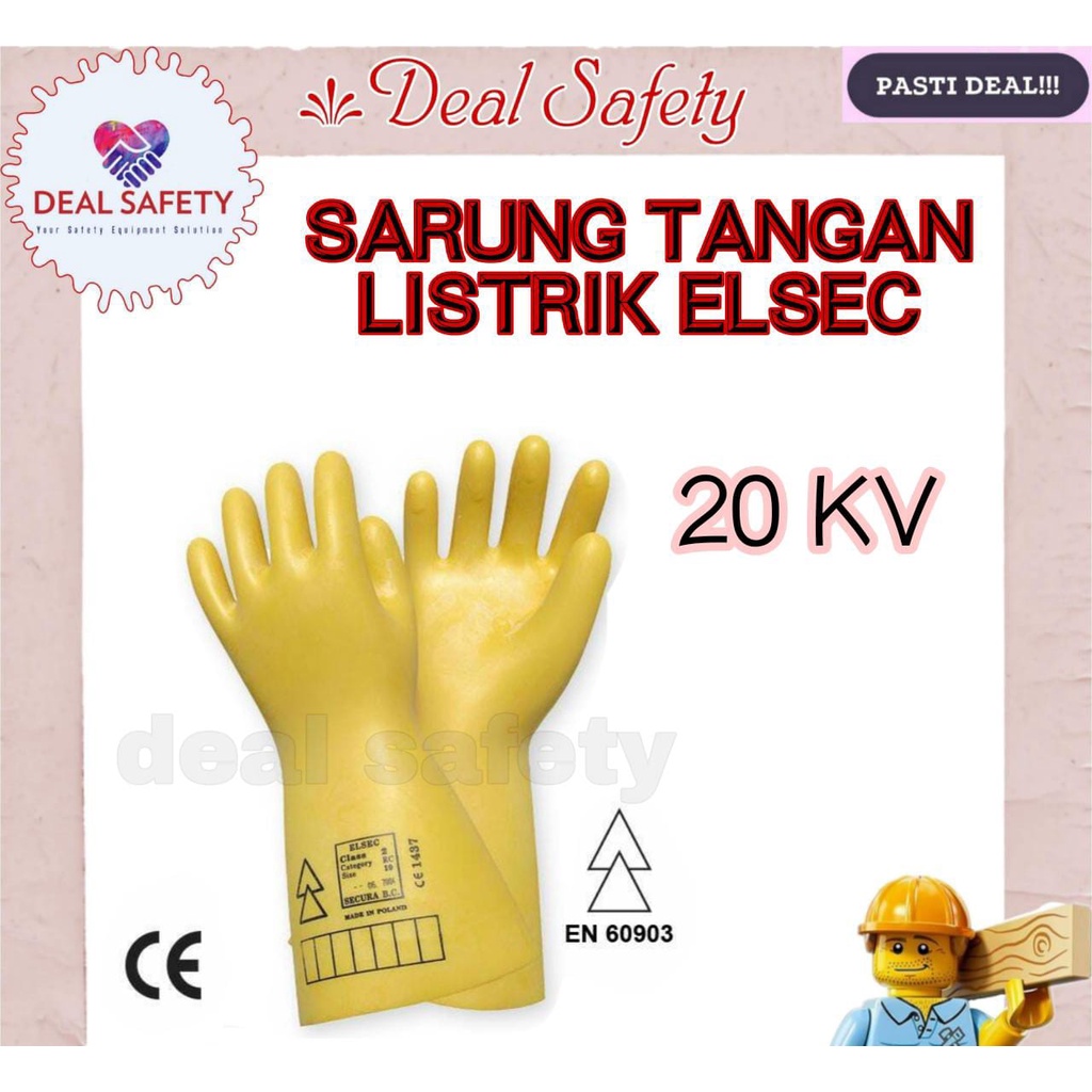 Jual SARUNG TANGAN TAHAN LISTRIK ELSEC 20KV / SARUNG TANGAN LISTRIK ...
