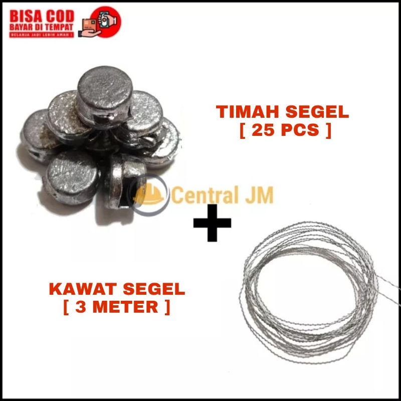 Jual Paket 2 IN 1 SET Timah Segel [ 10mm 25 Pcs ] Kawat Segel [ 3 Meter ...