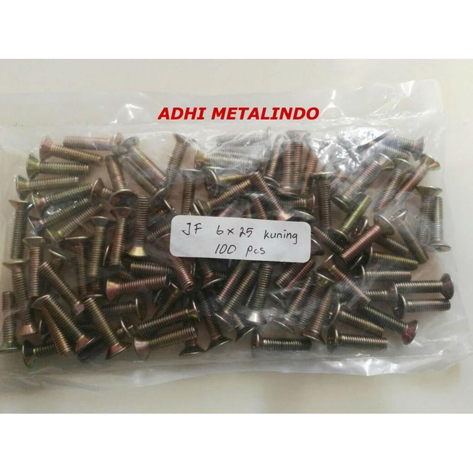 Jual Baut JF M6 x 25 Kuning (100 pcs) accessories | Shopee Indonesia