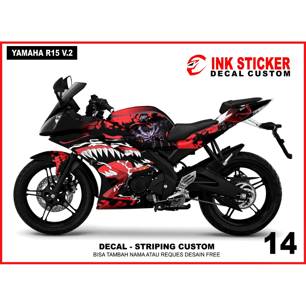 Jual Sticker Decal R15 v2 14 motif Venom Fullbody | Shopee Indonesia