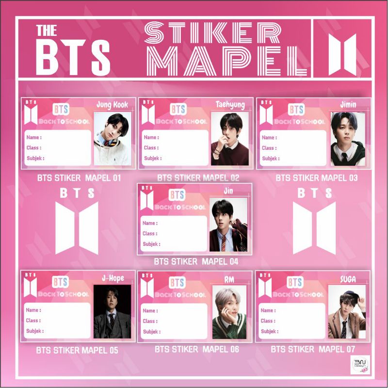 Jual STICKER LABEL NAMA BTS (40 LEMBAR) | Shopee Indonesia