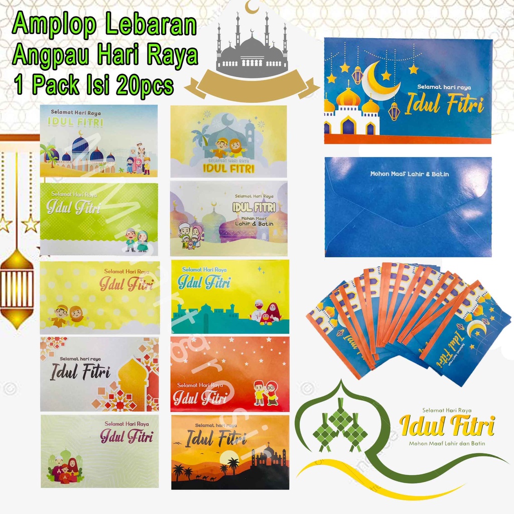 Jual Kiky / Amplop Lebaran / Angpau Hari Raya 110x70mm / 1pack 20pcs ...