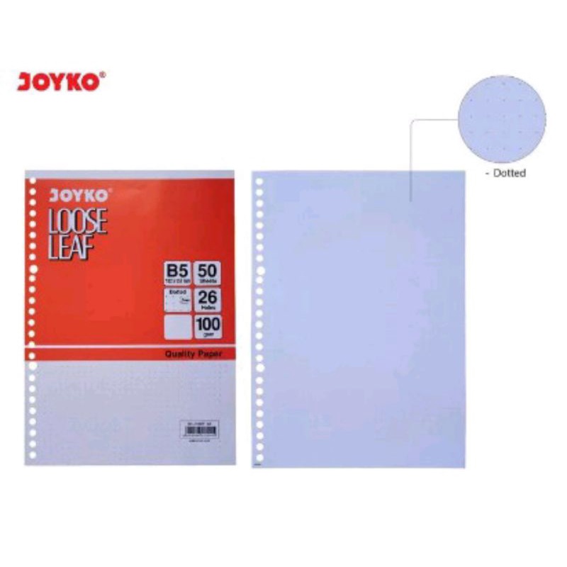 Jual Kertas loose leaf Dotted A5 , B5 Joyko 50 lembar , isi file titik-titik | Shopee Indonesia