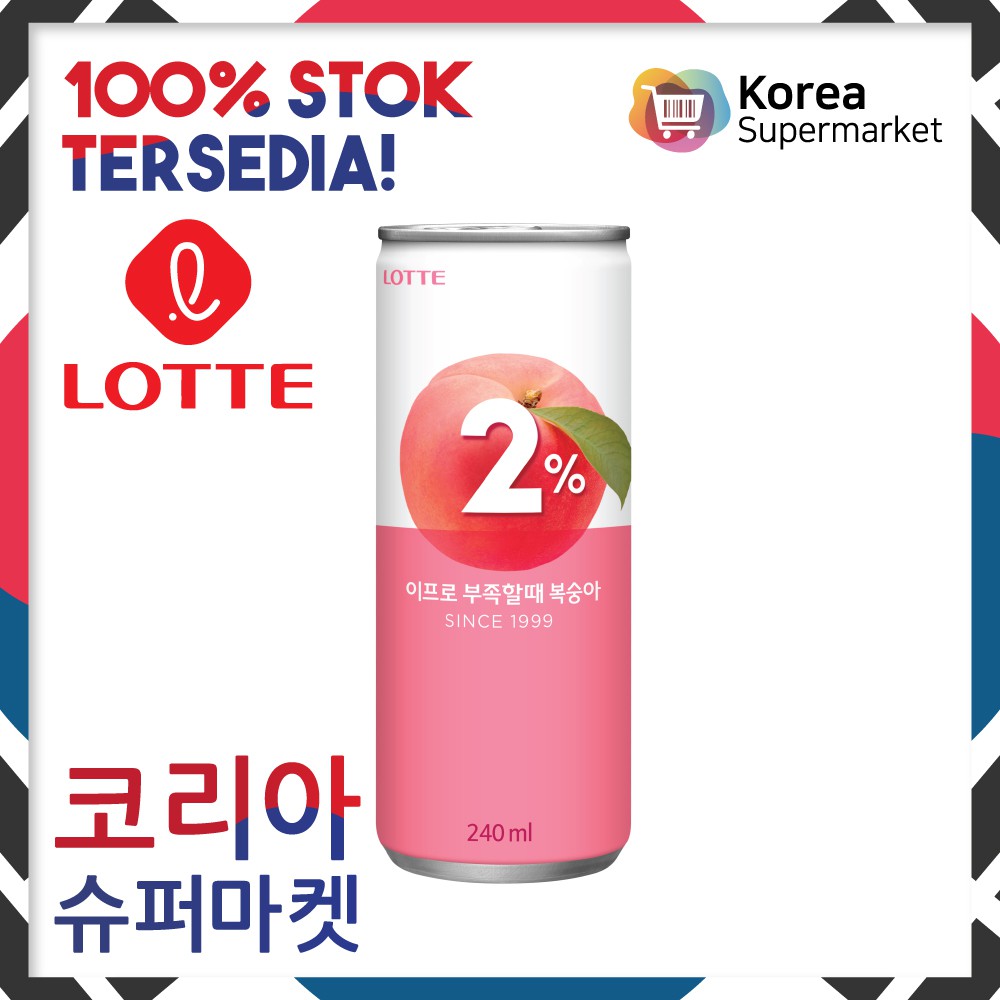 Jual Lotte Refreshing Water 2% Peach 240ml/Minuman segar Rasa Buah ...