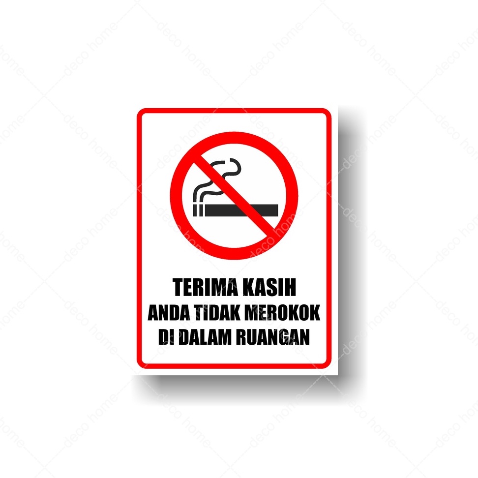 Jual Sticker Terimakasih Tidak Merokok / dilarang membuang puntung ...