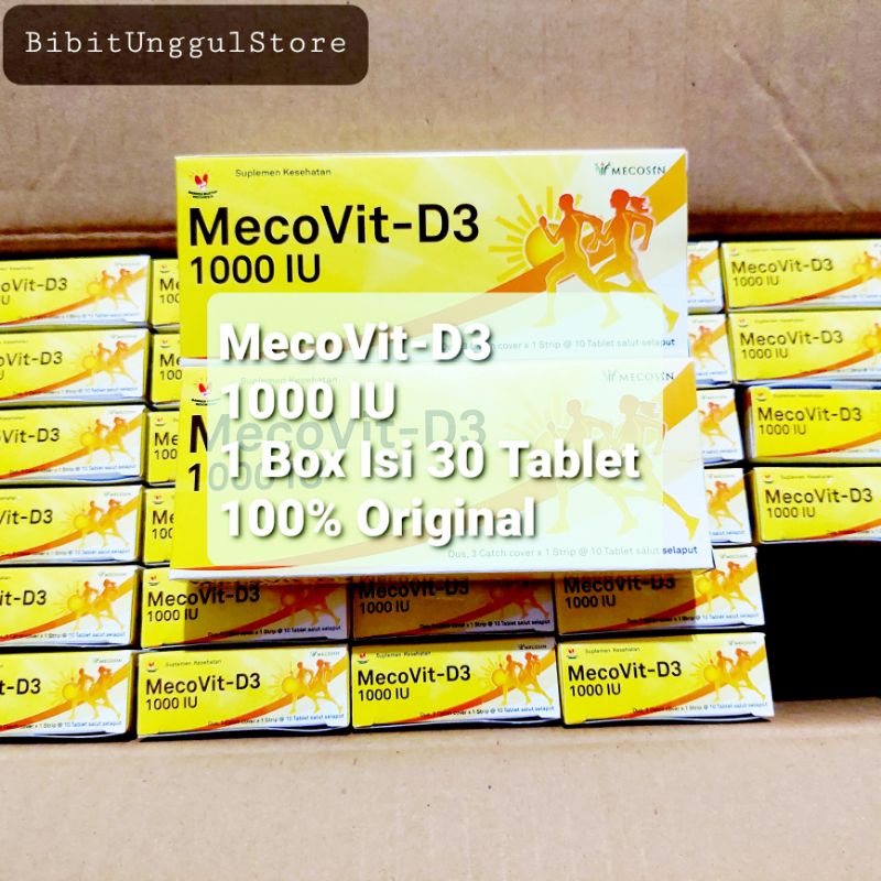 Jual MecoVit D3 1000IU Vitamin Untuk Tulang 1 Box Isi 30 Tablet ...