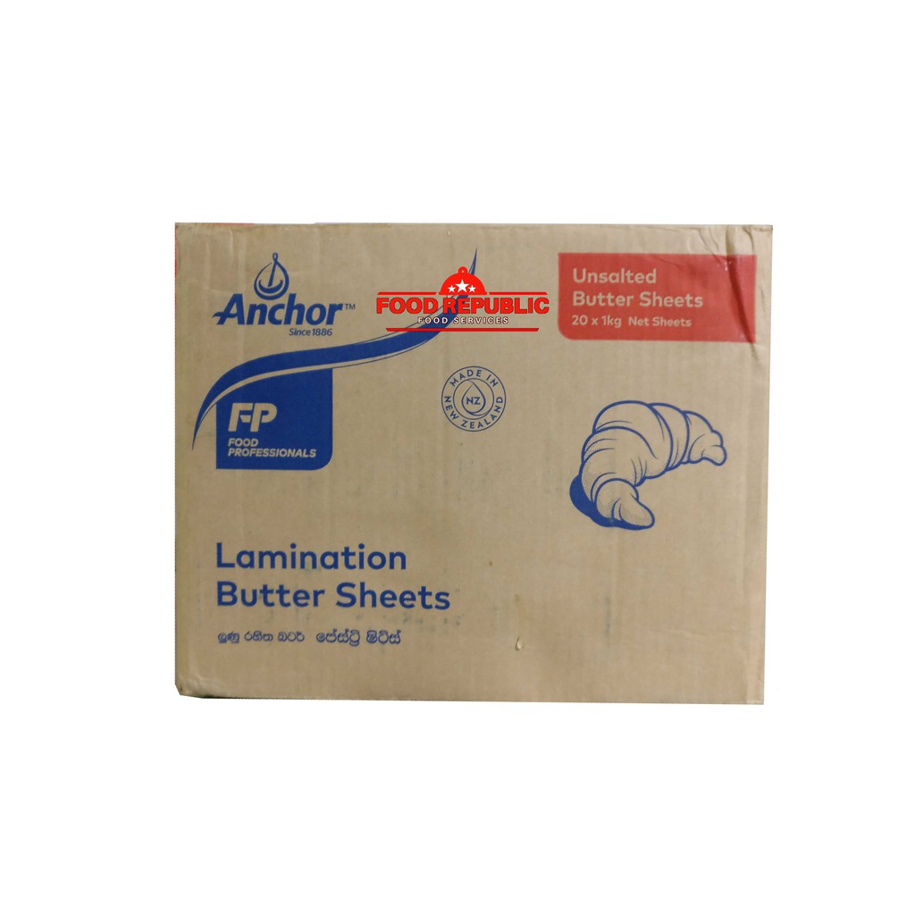 Jual Unsalted Butter Sheet Anchor 1 KG Halal Premium Import New Zealand ...
