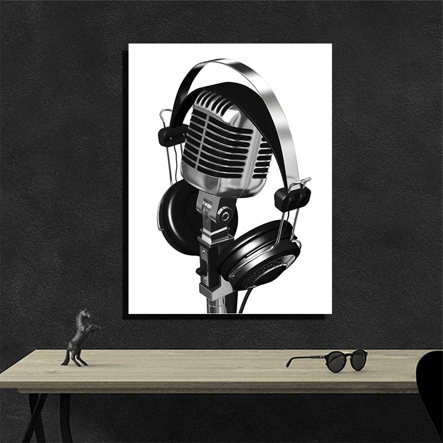 Jual Poster MICROPHONE Hiasan Dinding Poster Kayu Waldekor Pajangan ...