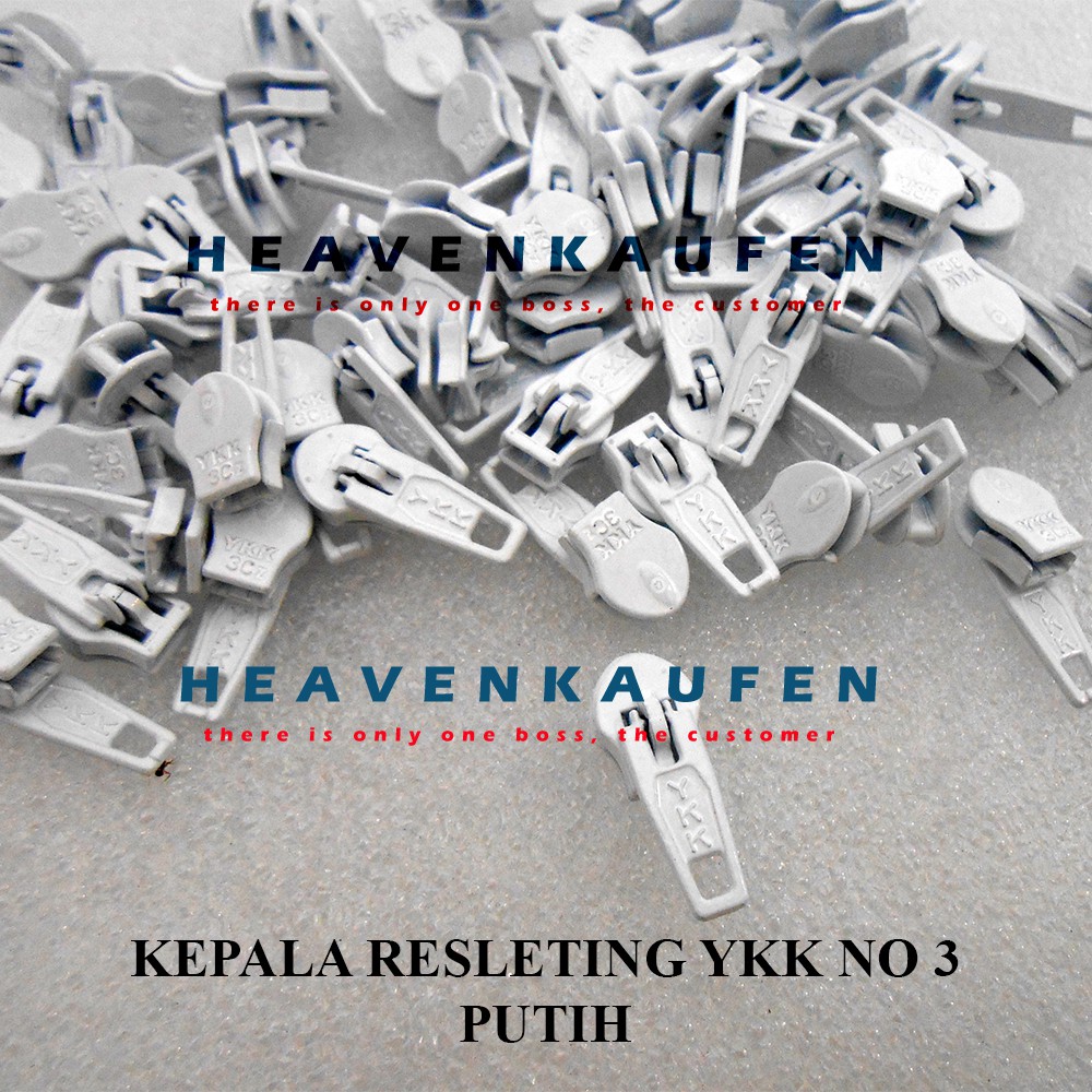 Jual Kepala Resleting / Kepala Zipper YKK No 3 Putih Murah | Shopee ...
