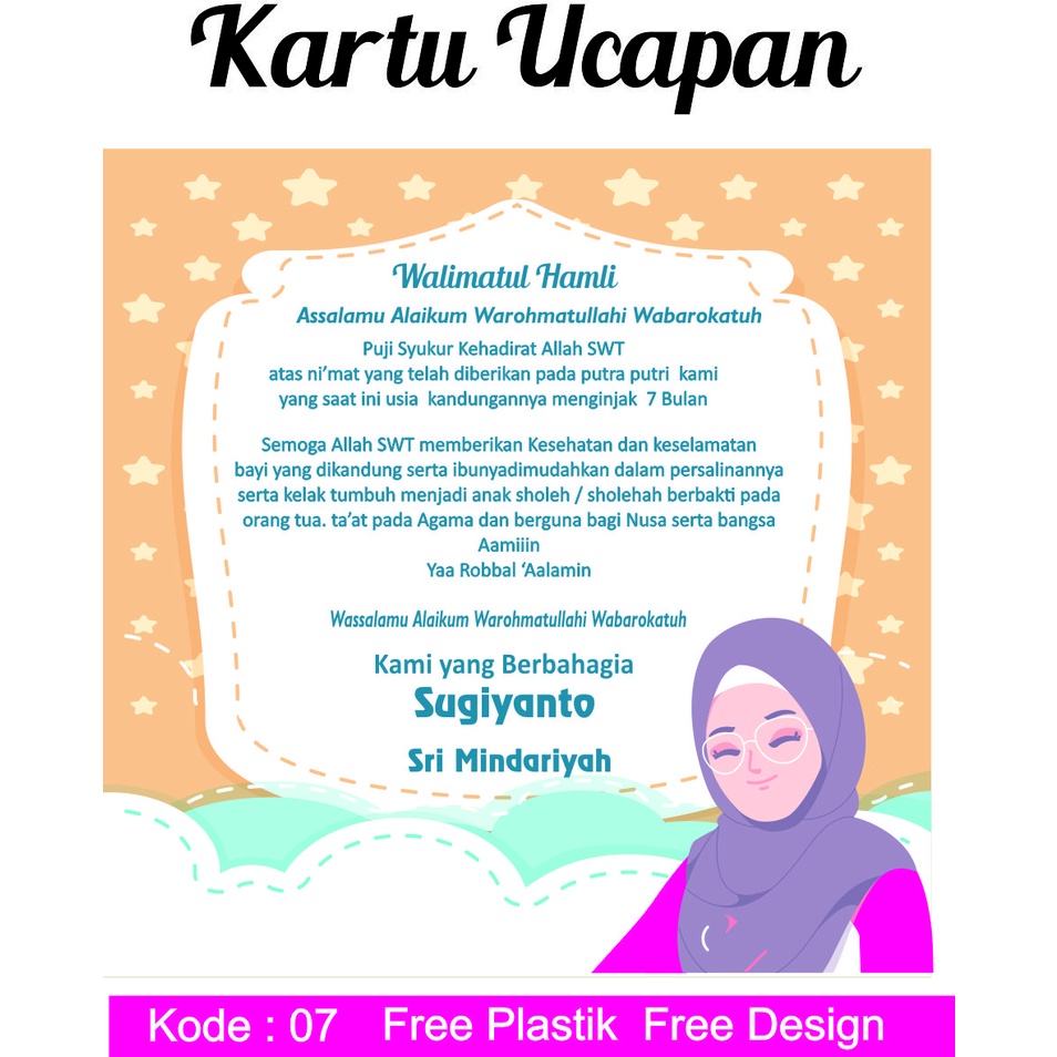 Jual Samir Berkat / Kartu Ucapan Kehamilan 4 Bulanan / Mapati - 7 ...
