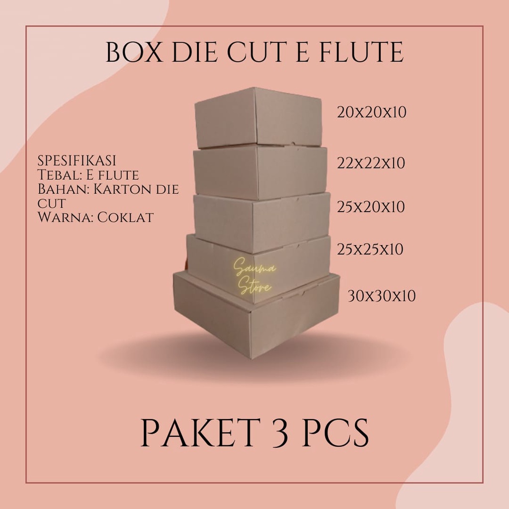 Jual Box Parcel Kardus Pizza Dus Paket 20x20x10 cm 25x25x10 cm 30x30x10 ...