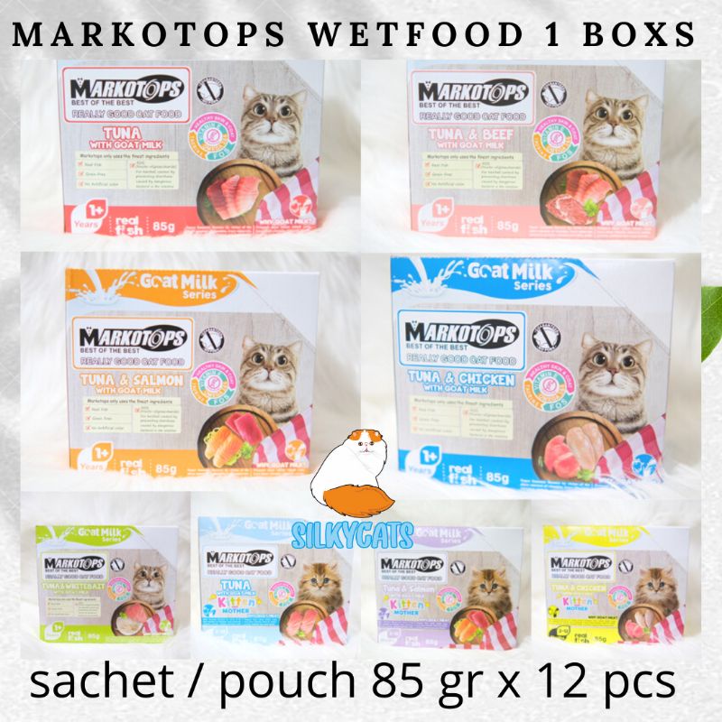 Jual markotops wetfood sachet 1 dus / box isi 12. makanan basah kucing ...
