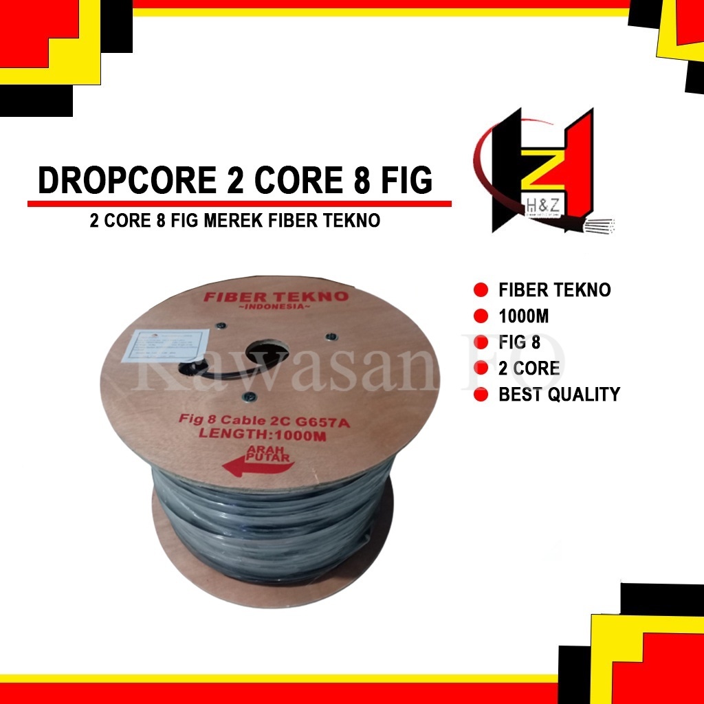 Jual KU Mini 2 Core Fig 8 /Kabel FO Bulat 2 Core Figure 8 Panjang 1km ...