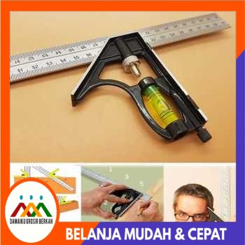 Jual Meteran Mistar Penggaris Siku Tukang Multifungsi [Hitam] | Shopee ...
