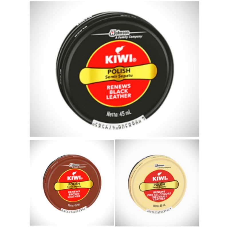 Jual KIWI SHOE POLISH " SEMIR SEPATU PASTE" HITAM, COKLAT, NETRAL 45 ml (free buble wrap ...