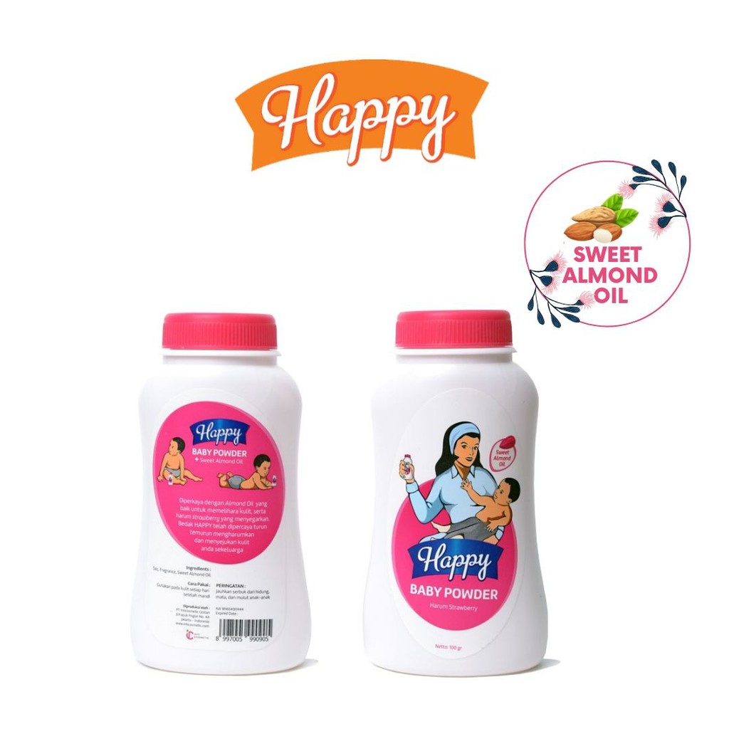 Jual Happy Baby Powder Sweet Almond Oil 100gr | Shopee Indonesia