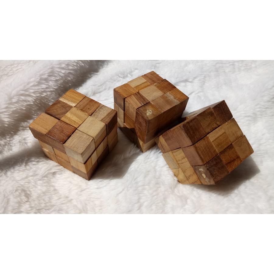 Jual puzzle kayu jati kubus urai ,mainan anak ,dewasa ,asah otak ...