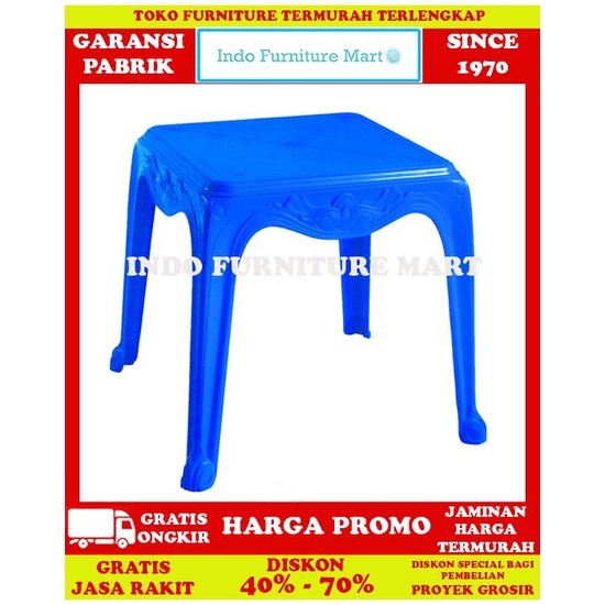 Jual Meja Plastik Napolly Teras Taman Tamu Big 4343 Biru | Shopee Indonesia