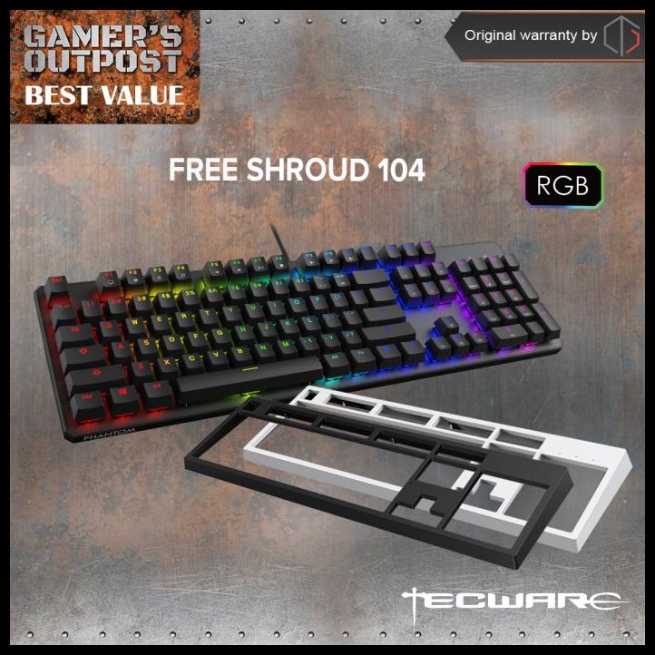Jual Tecware Gaming Keyboard Phantom 104 Rgb - Brown Switches | Shopee Indonesia