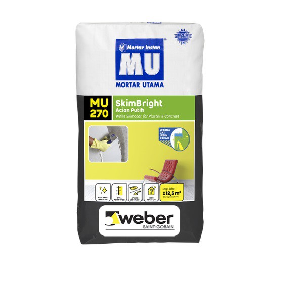 Jual TERHEMAT MORTAR UTAMA MU-270 SKIMBRIGHT ACIAN PUTIH 25KG | Shopee ...