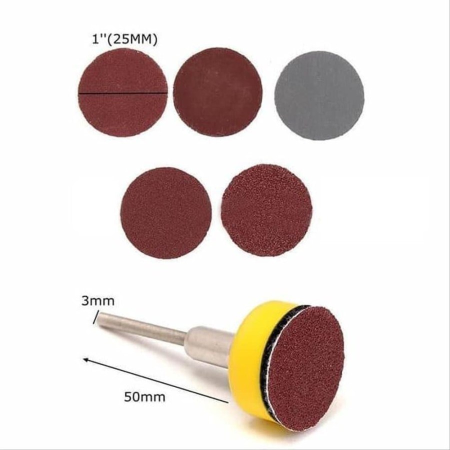 Jual mini sander disc 1" / amplas mini grinder set 100pcs stick + pad ...