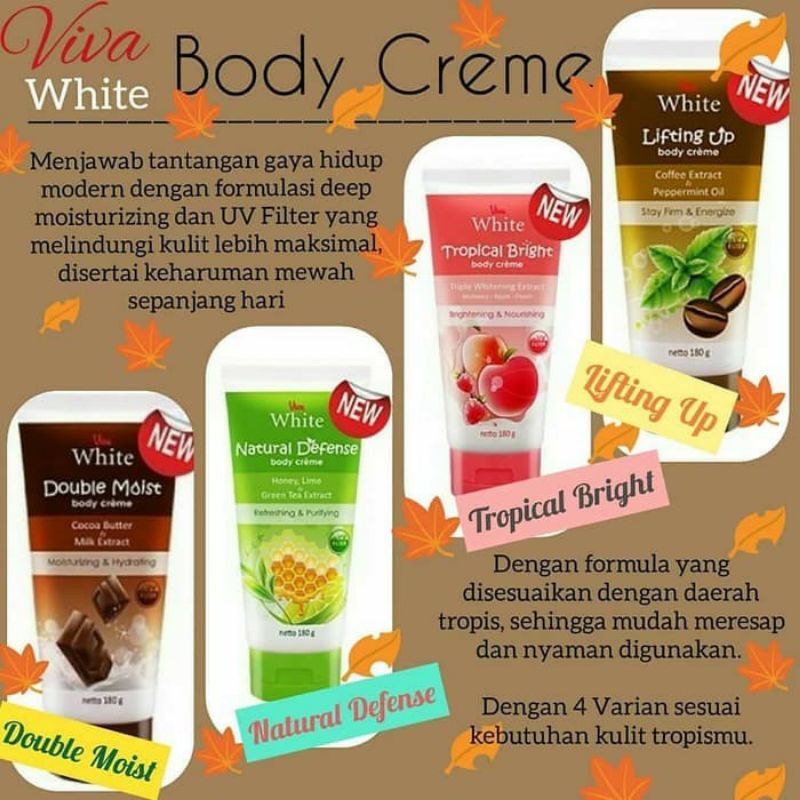 Jual Viva White Body Cream 180gr (tersedia 4 varian) | Shopee Indonesia