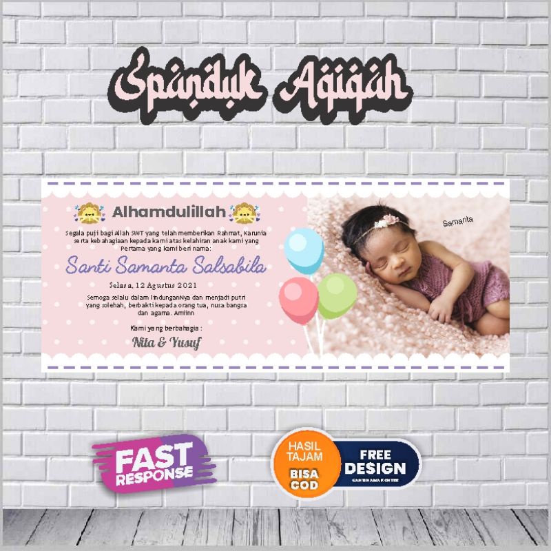 Jual Baner spanduk aqiqoh anak custom murah / spanduk ucapan nikahan ...
