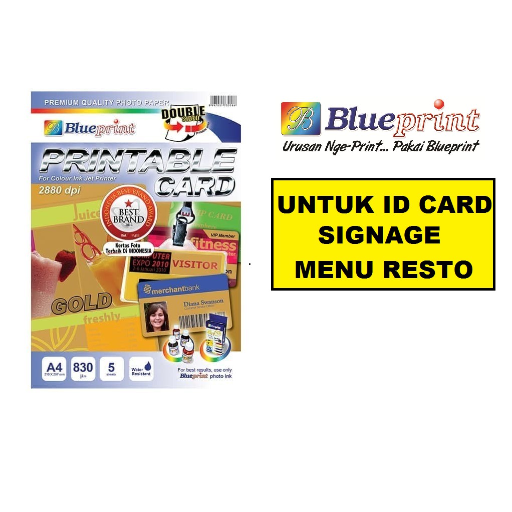 Jual Printable Card Gold / ID Card Gold BLUEPRINT A4 | Shopee Indonesia