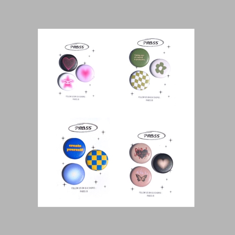 Jual [ PIN BUTTON SET 3 PCS ] By Pabss | Shopee Indonesia