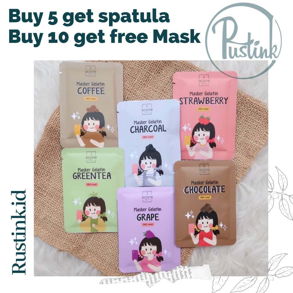Jual [BUY 5 FREE SPATULA, BUY 10 FREE MASK] ACONE Masker Komedo Gelatin ...