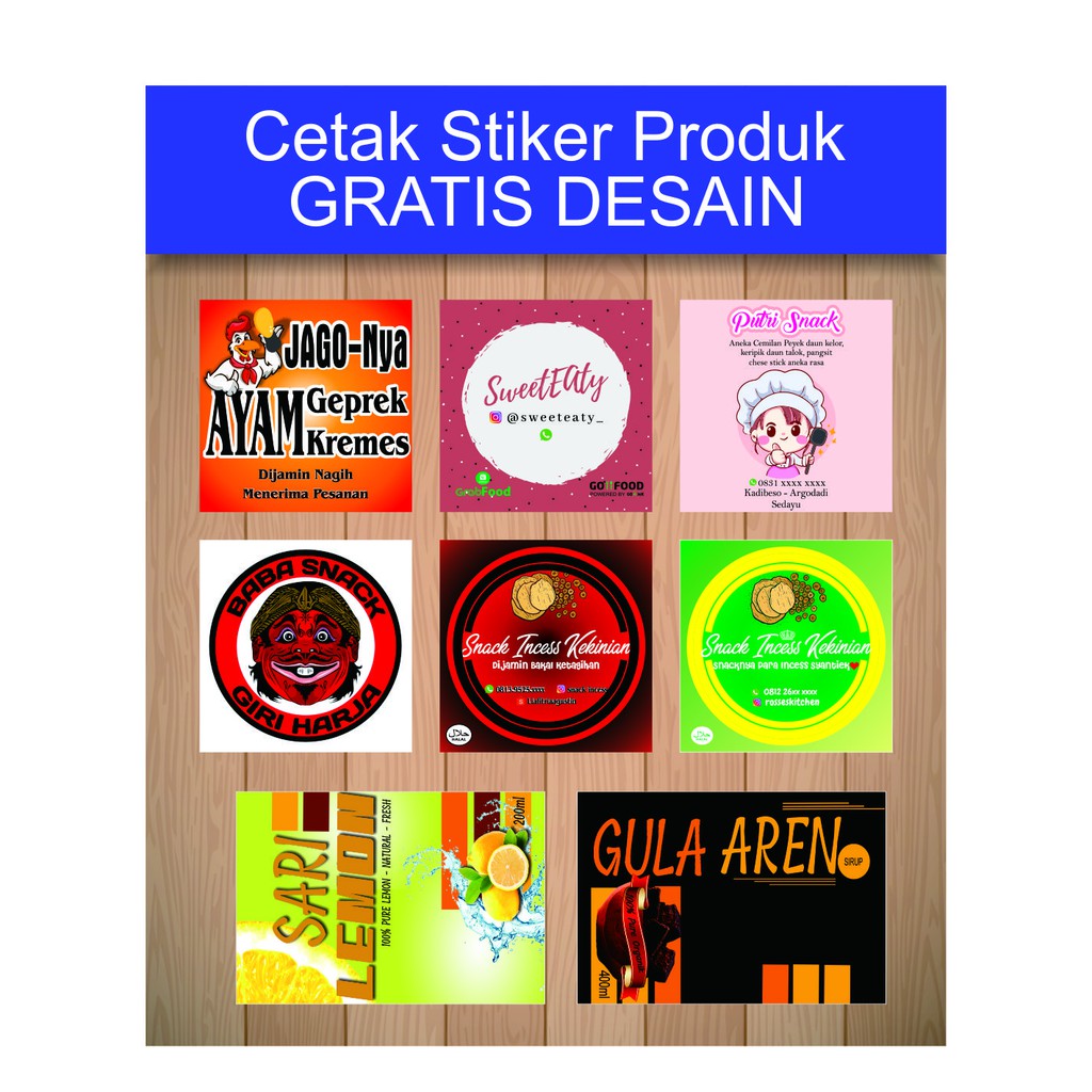 Jual Cetak Sticker Label kemasan produk ( Bisa Custom ) / Murah ...