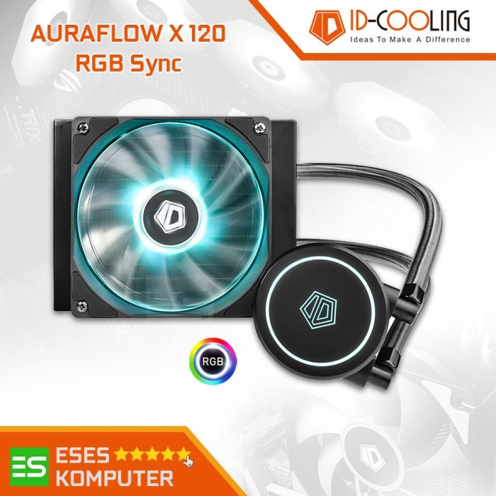 Jual ID-COOLING AURAFLOW X 120 RGB | AIO 120MM Liquid Water Cooler RGB ...