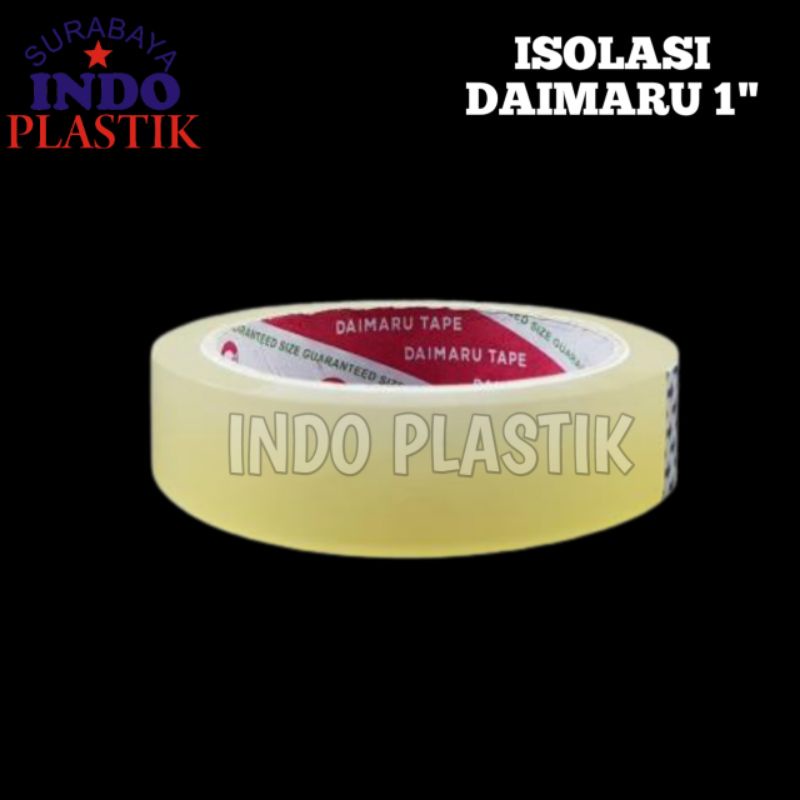 Jual Isolasi solasi selotip lakban daimaru bening 1" inch 24 mm 72 yard | Shopee Indonesia