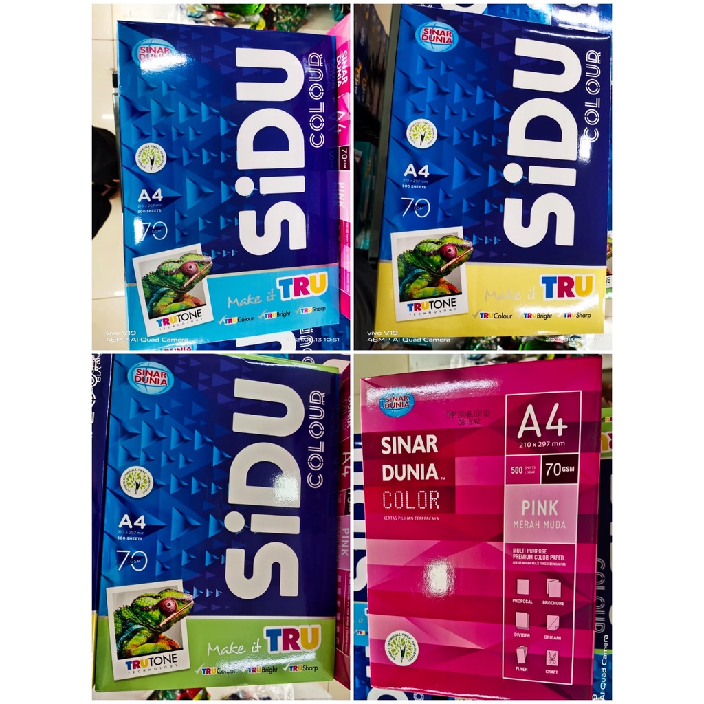 Jual Sidu Colour 70 Gr Kertas Hvs Warna 1 Rim 70gr A4 Pembatas Berwarna