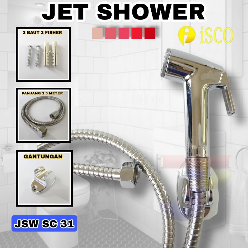 Jual Jet Shower Closet Chrome Set / Semprotan Toilet Jet Shower ...