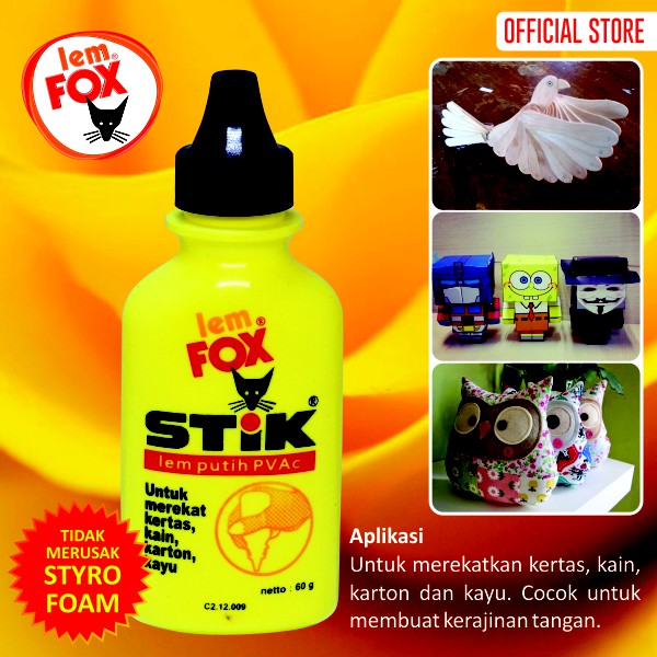 Jual Lem Fox Stik PVAc Botol 60 Gram | Shopee Indonesia