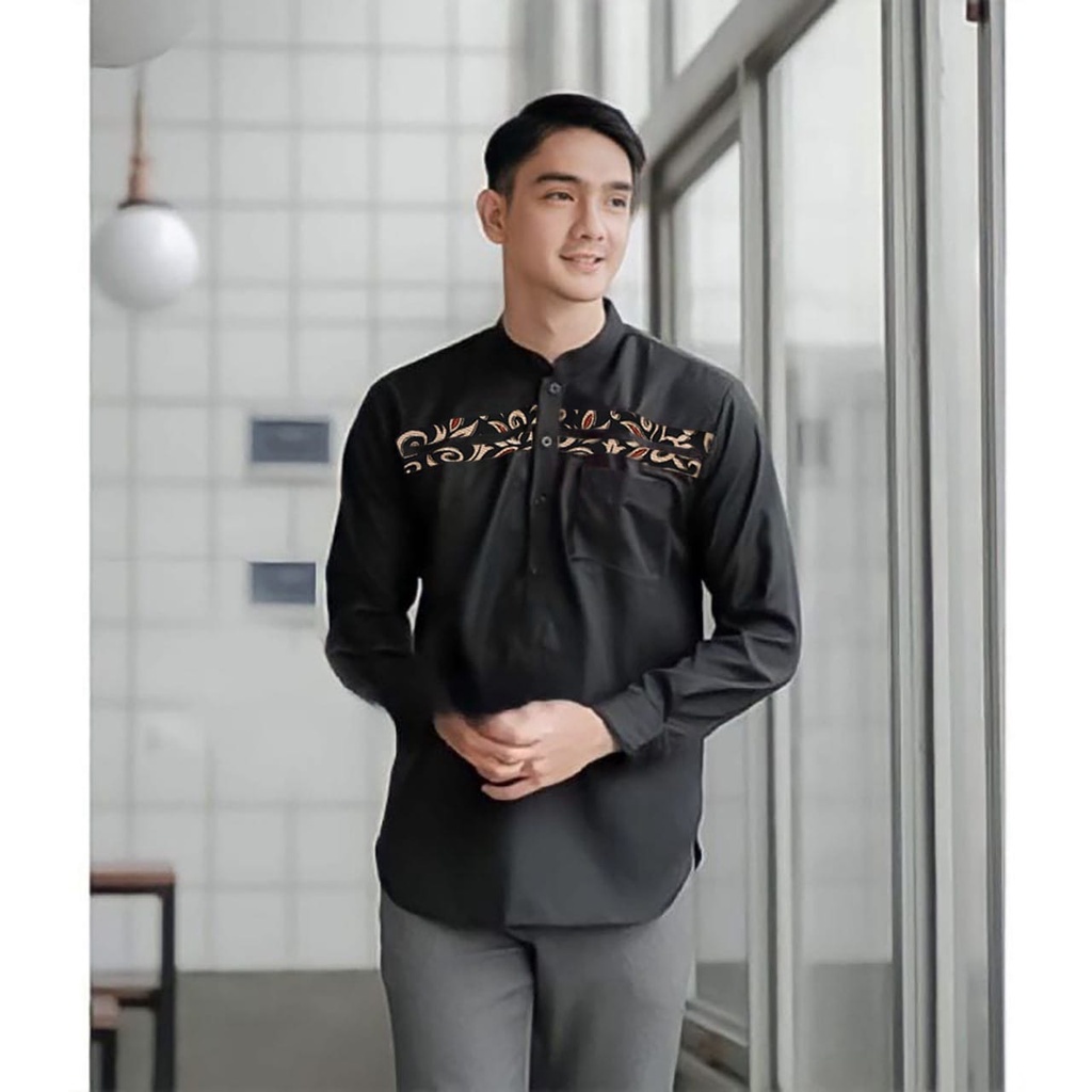 Jual Baju Koko Pria Toonzz Motif Batik Lengan Panjang Muslim | Shopee ...