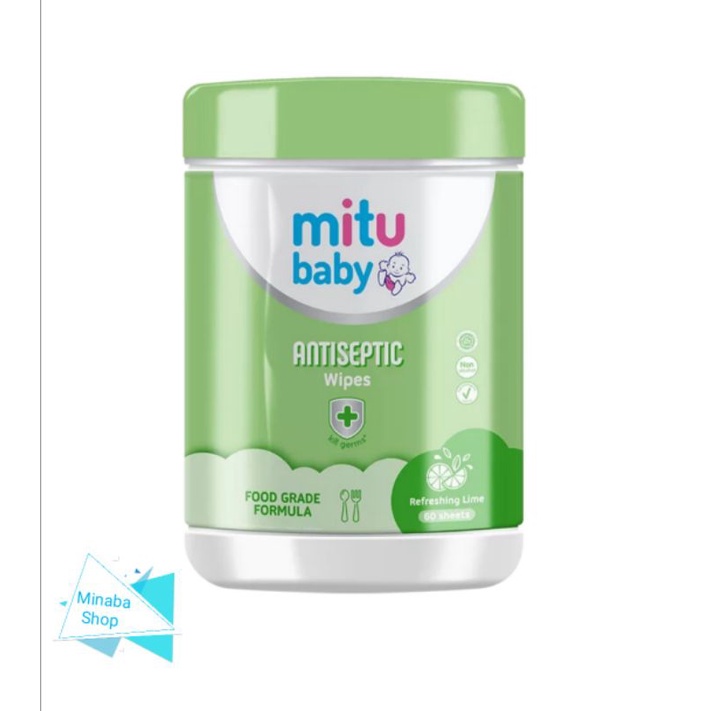 Jual MITU Baby Wipes Tisu Basah Antiseptic - Refreshin Botol 60 Sheets ...