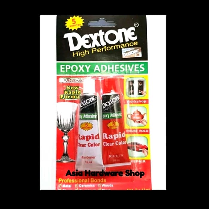 Jual Lem Dextone Rapid Epoxy Clear 5 Menit Lem Keramik Kayu Beton Besi ...
