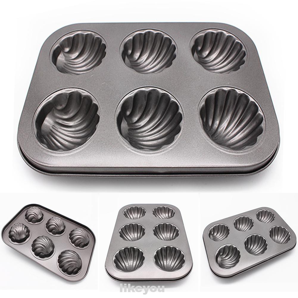 Jual Loyang Kue Kerang 6 Lubang Muffin Cake Pan 6 Lubang bentuk Kerang ...
