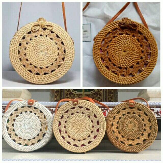 Jual Tas rotan bulat bali gendis diameter 20 / TAS ROTAN BALI / TAS ...
