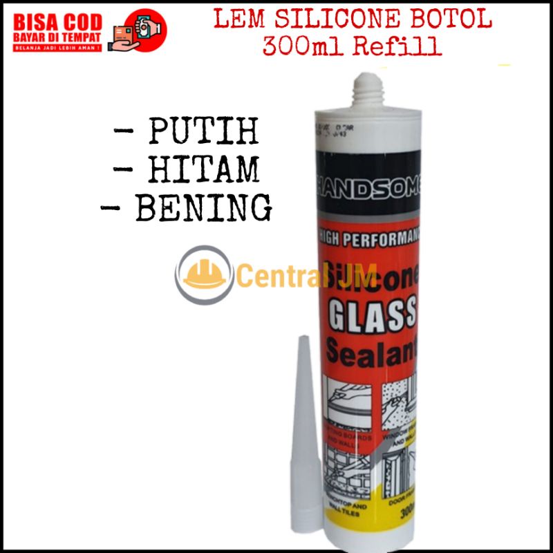 Jual Refill Lem Silicone Sealant Botol 300ml - LEM Kaca Alumunium Besi ...