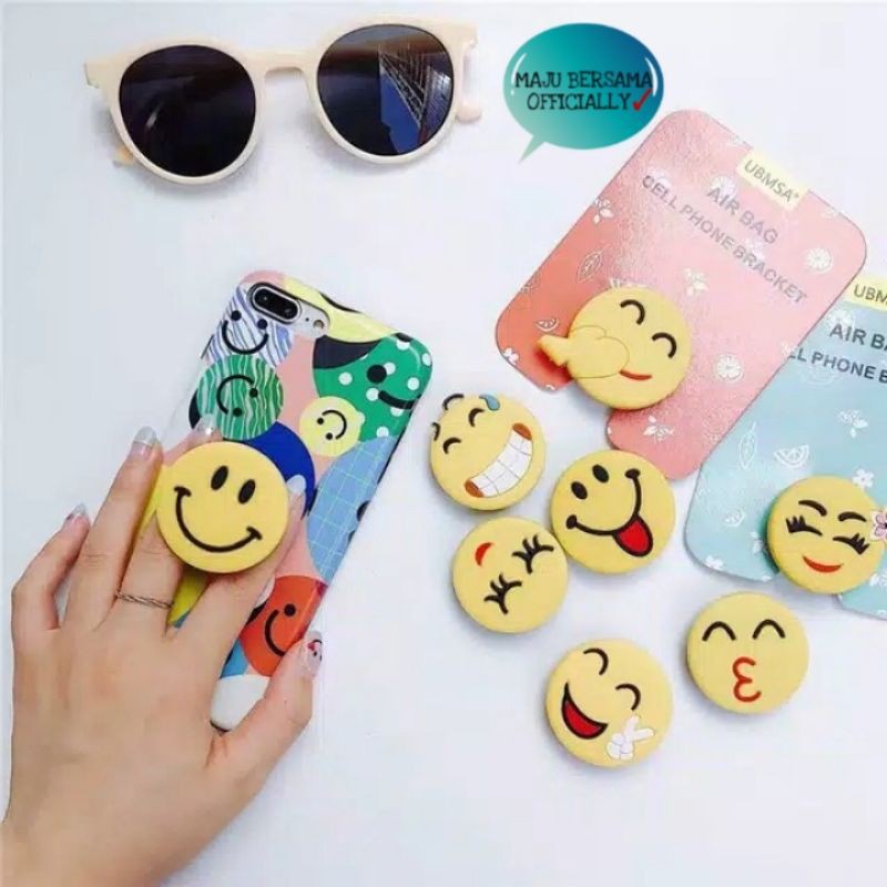 Jual [MB] pop socket emoji pack plastik clip grip stand phone holder ...