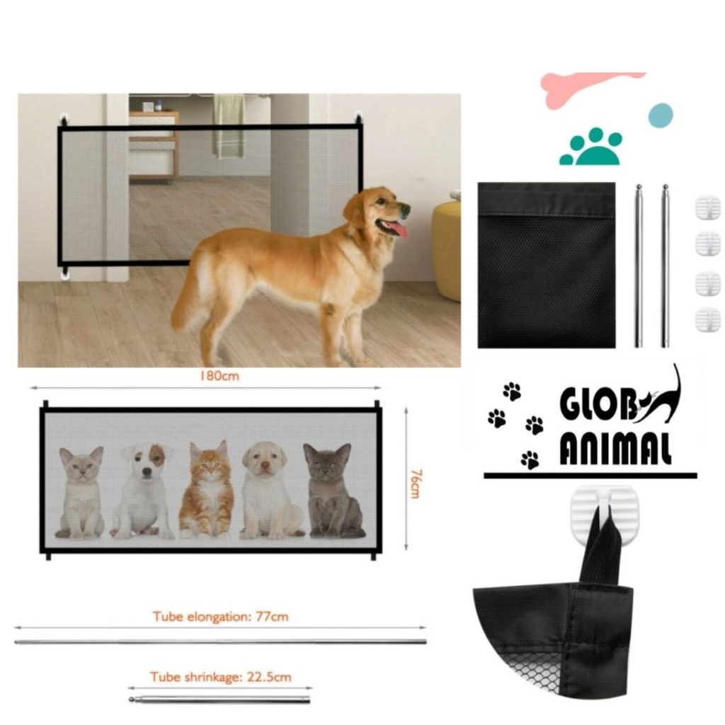 Jual MAGIC GATE 180 pintu jaring pagar kandang hewan anjing kucing ...