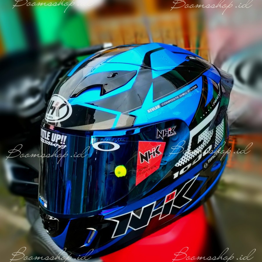 Jual HELM NHK GP 1000 STAR BLUE PAKET GANTENG HELM FULL FACE | Shopee ...