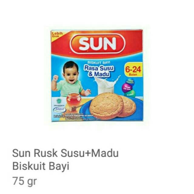 Jual Sun biskuit bayi rasa susu dan madu /Pisang isi 75g usia 6-24bulan ...