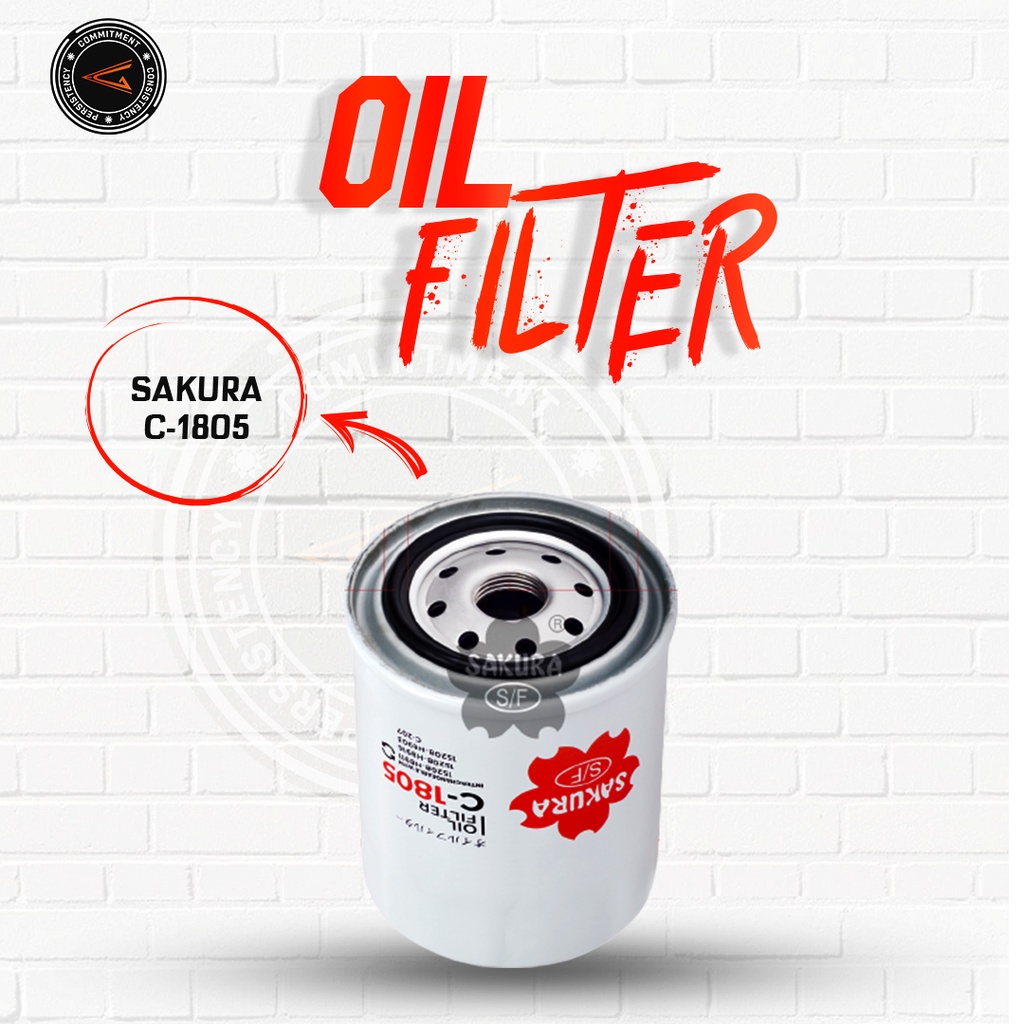 Jual Sakura Oil Filter C-1805/ C1805 / Sakura Filter Nissan Isuzu ...