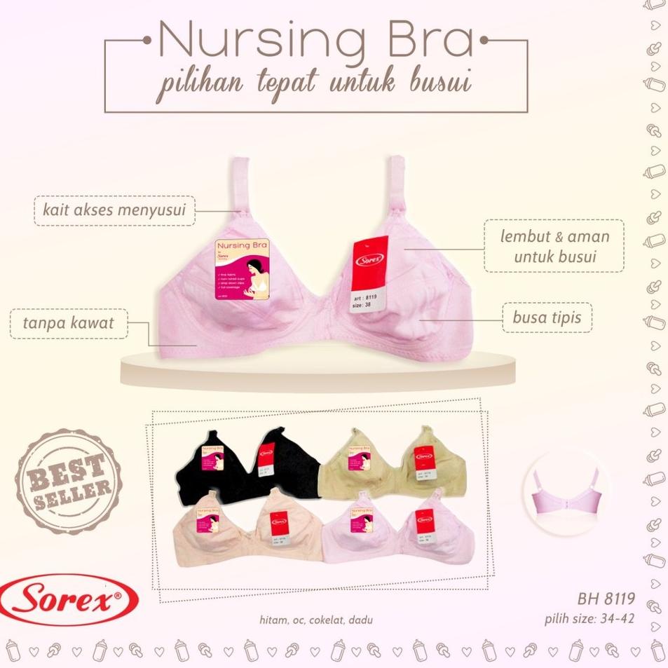 Jual UGA.26Au22g BH / Bra Menyusui Sorex 8119 Tanpa Busa / Nursing Bra ...