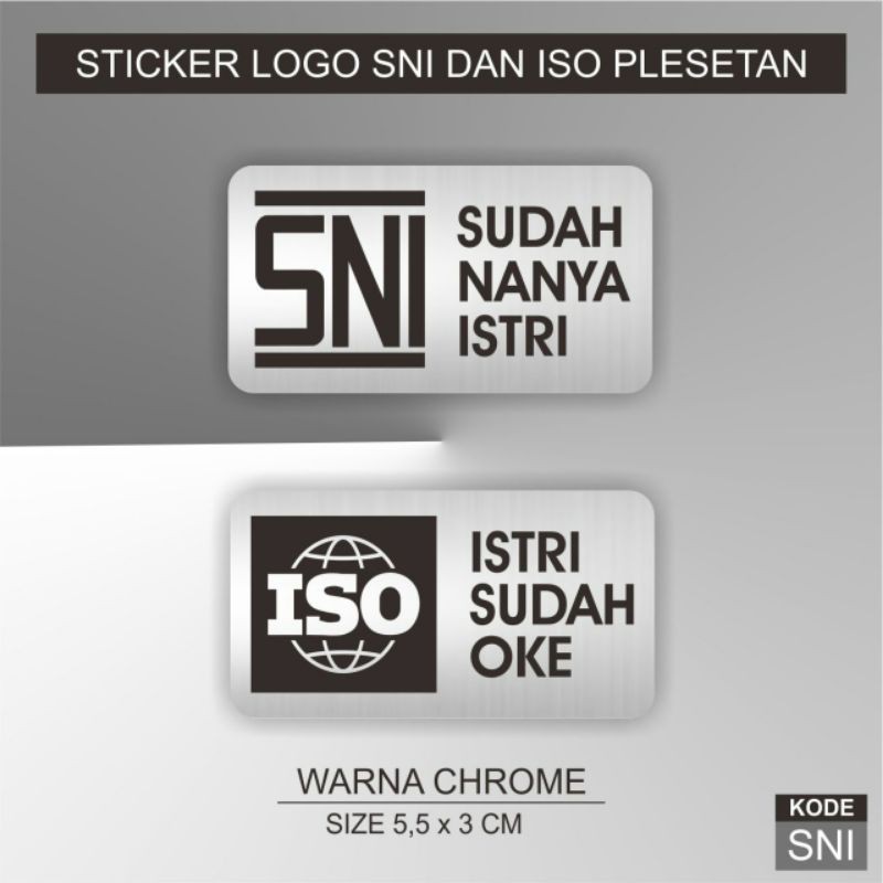 Jual Sticker Print Cut SNI dan ISO plesetan, bahan Krom | Shopee Indonesia